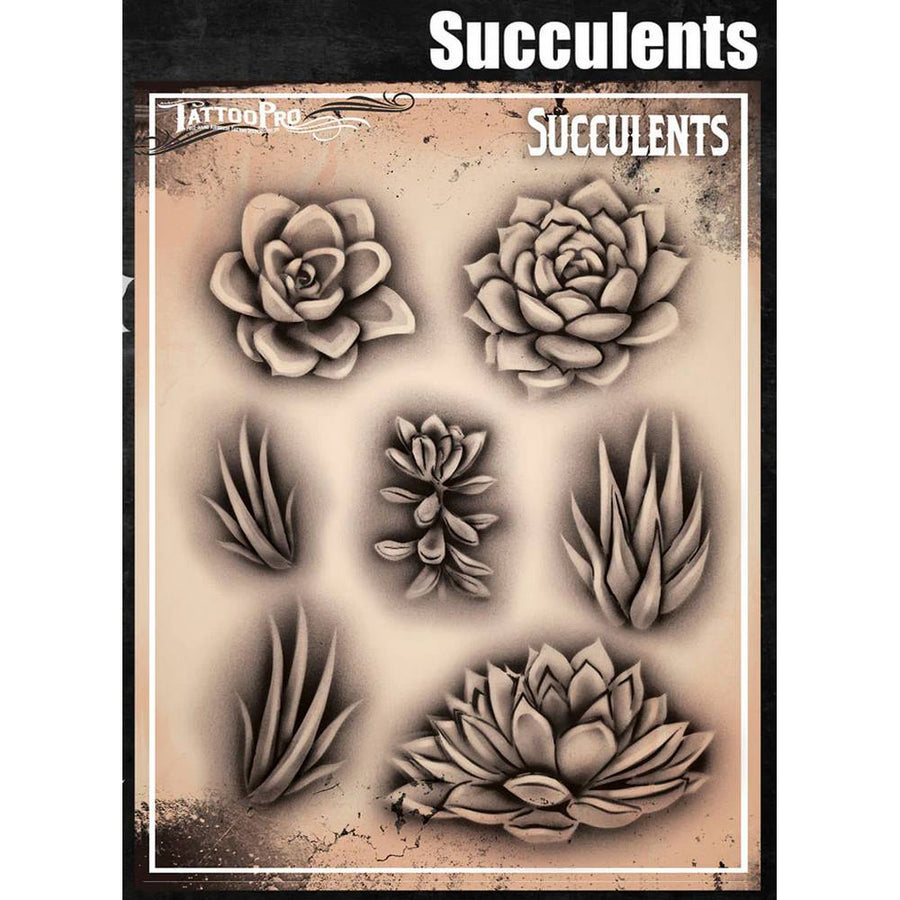 Tattoo Pro Succulents Stencil | Botanical Airbrush Tattoo Kit – Imagine ...