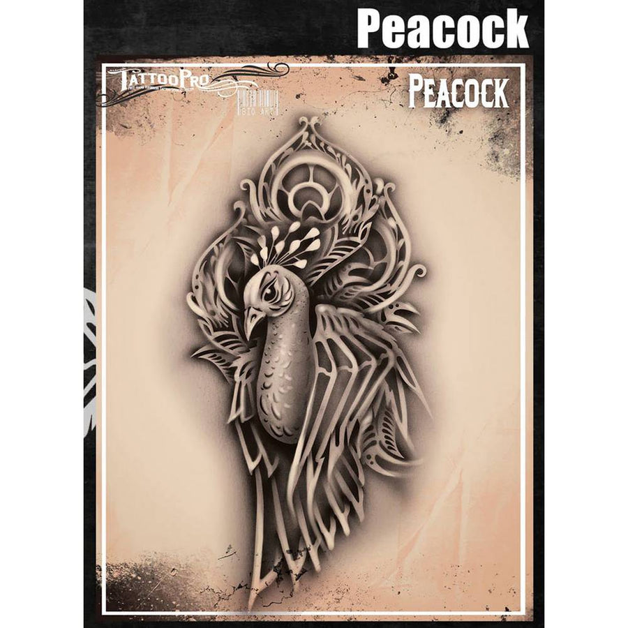 Tattoo Pro Peacock Stencil | Vibrant Airbrush Tattoo Kit – Imagine Le Fun